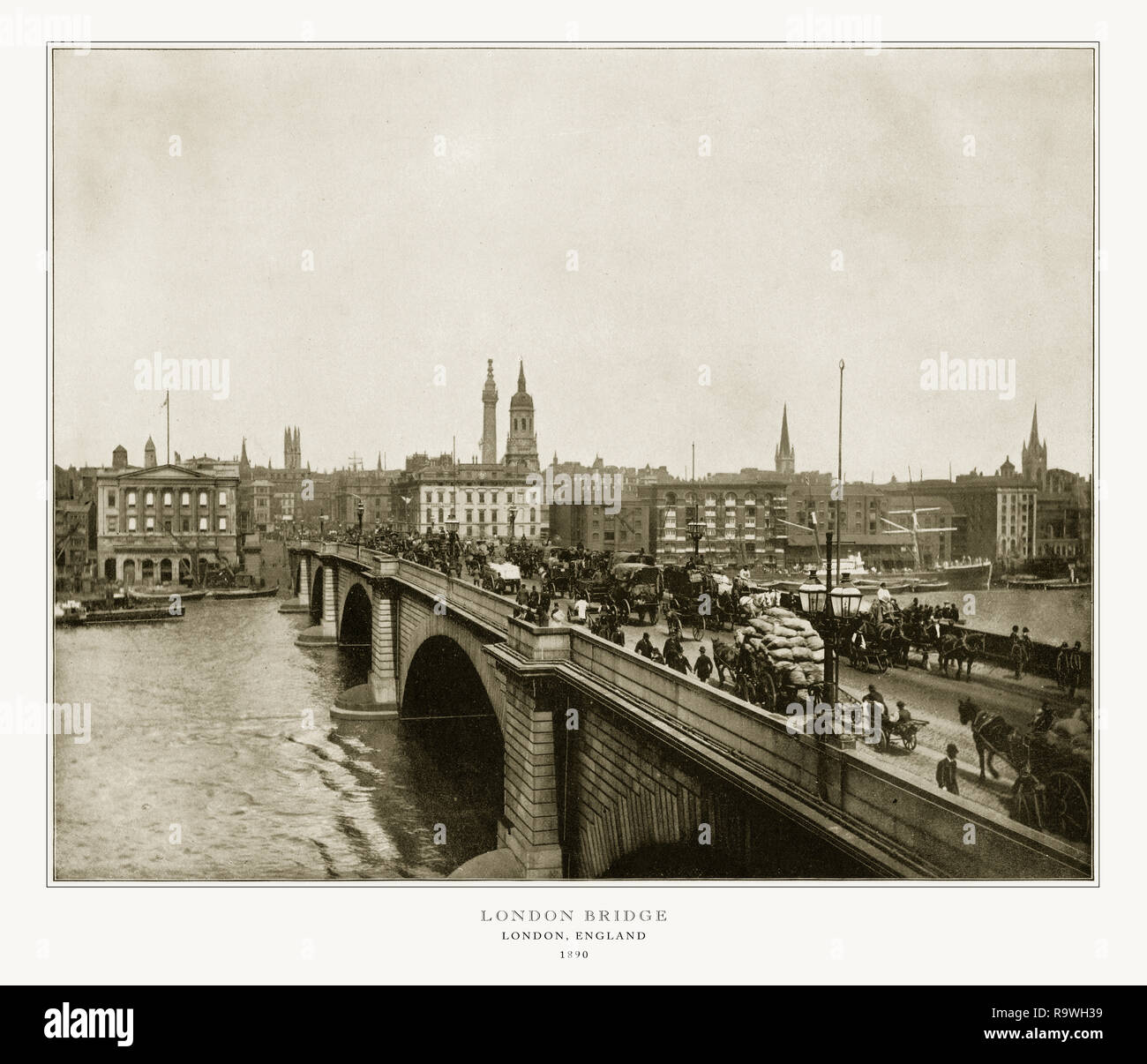 London Bridge, London, Antique London Photograph, 1893 Stock Photo - Alamy