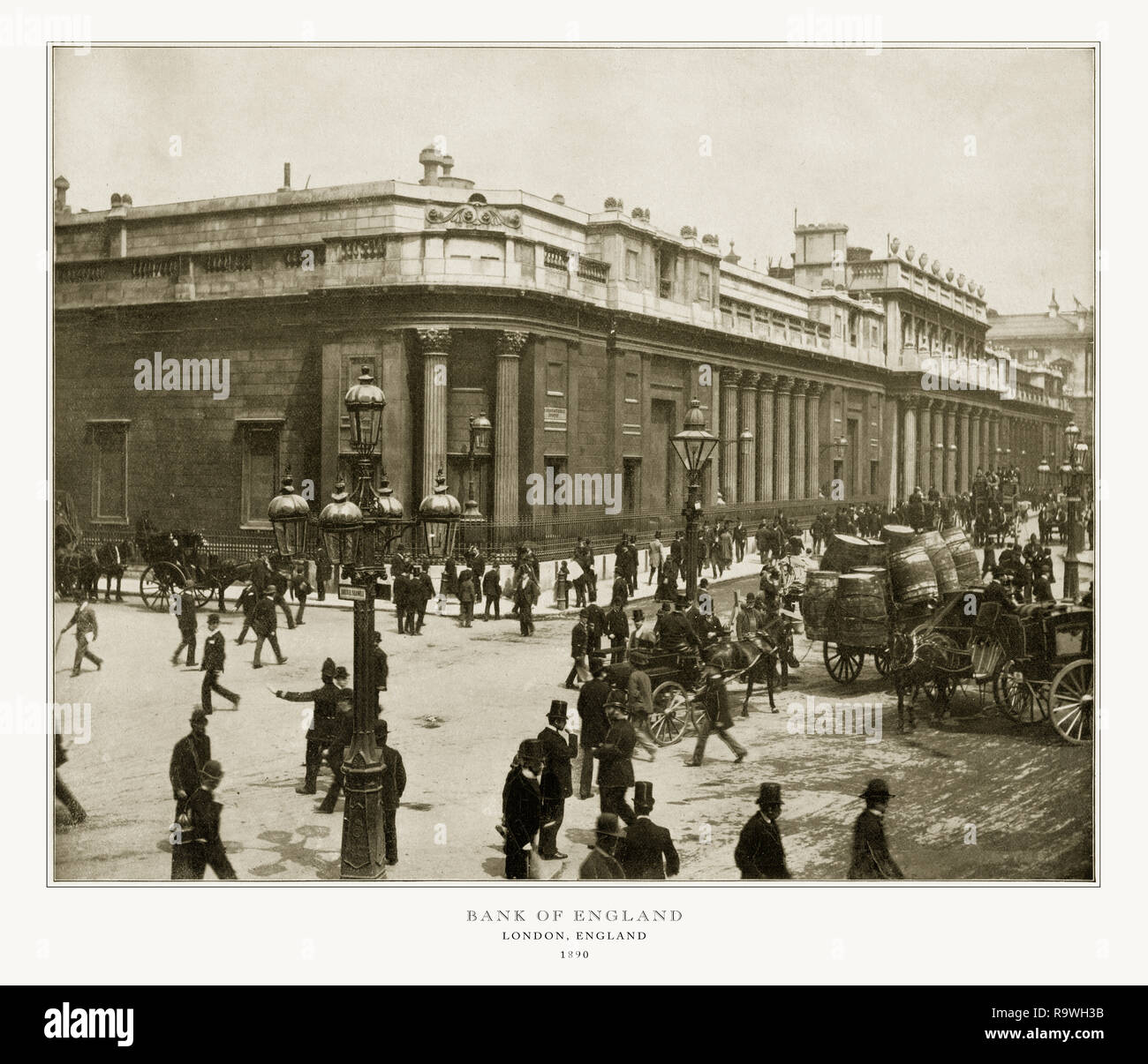 The Bank of England, London, Antique London Photograph, 1893 Stock ...