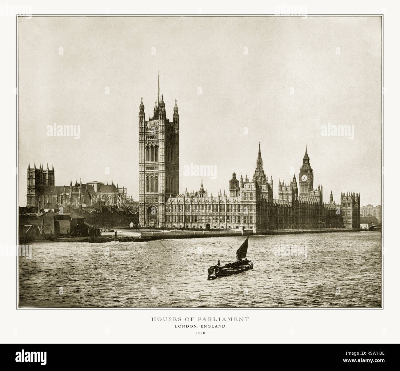 House of Parliament, London, Antique London Photograph, 1893 Stock ...