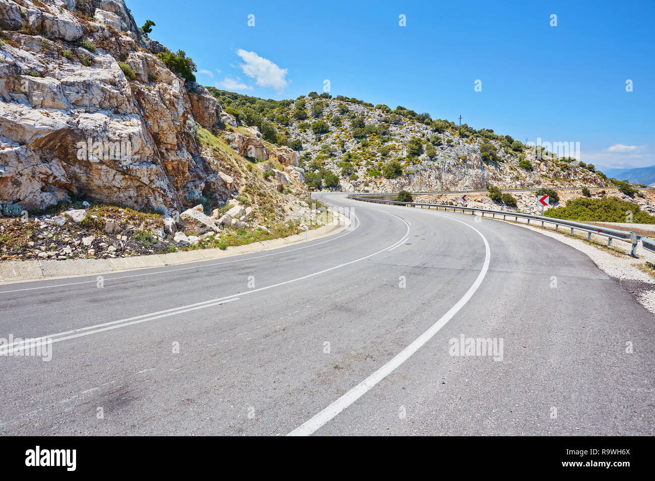 Road along the Mediterranean Sea in Turkey Stock Photo - Alamy