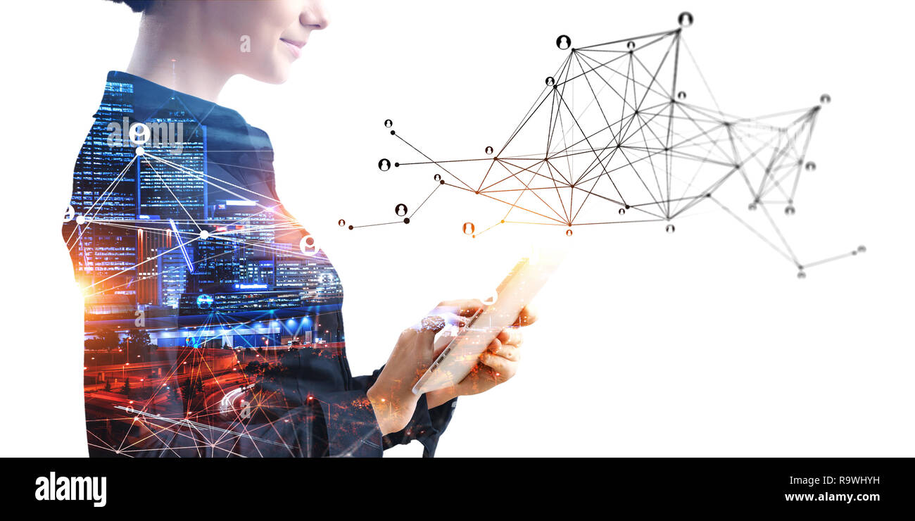 Business concept businesswoman hold Cut Out Stock Images & Pictures - Alamy