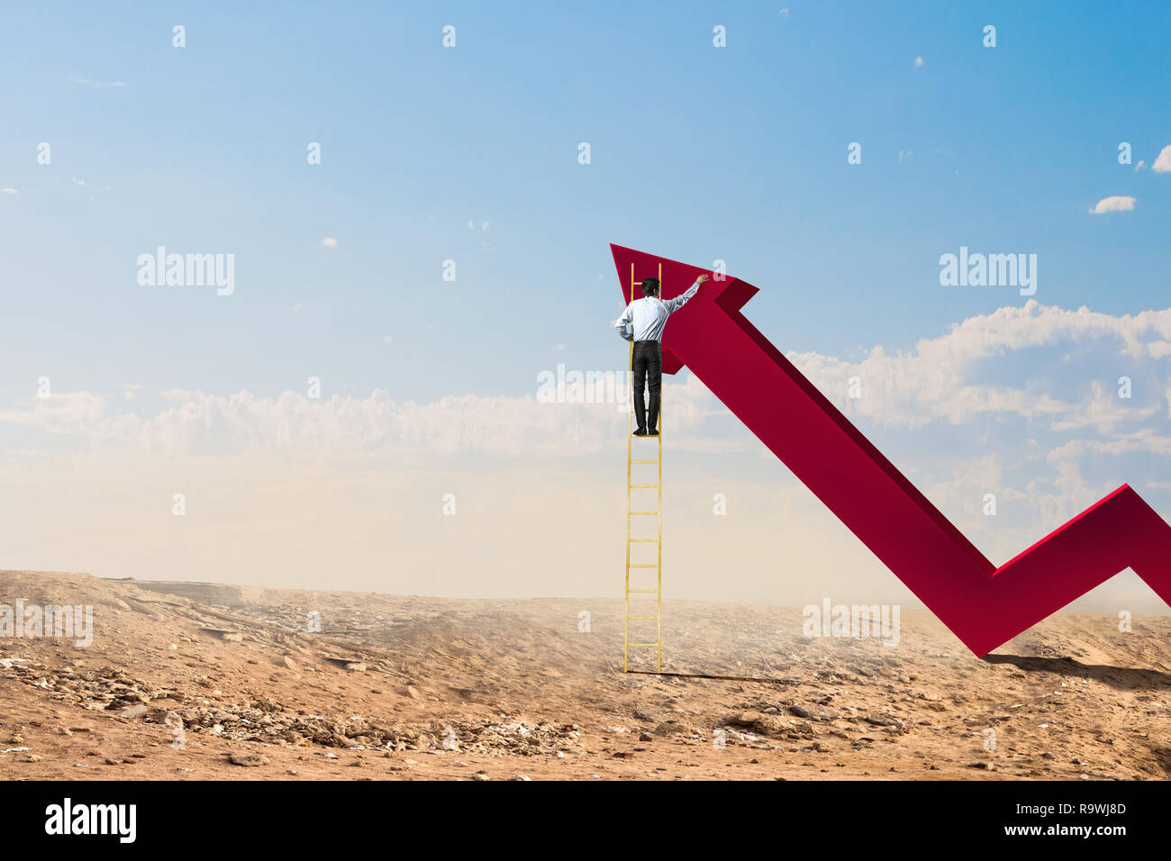 Hand reaching for red ladder hi-res stock photography and images - Alamy
