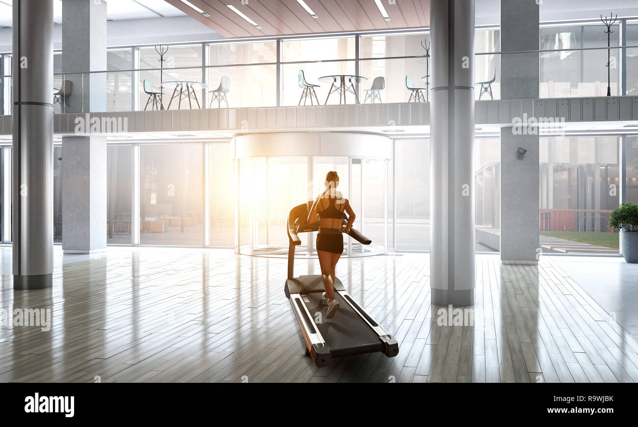 Choose your route for running. Mixed media Stock Photo - Alamy