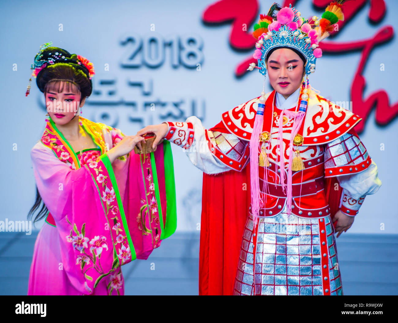 Dancers from Ningbo City’s Yinzhou Yueju Performance Group perform at ...