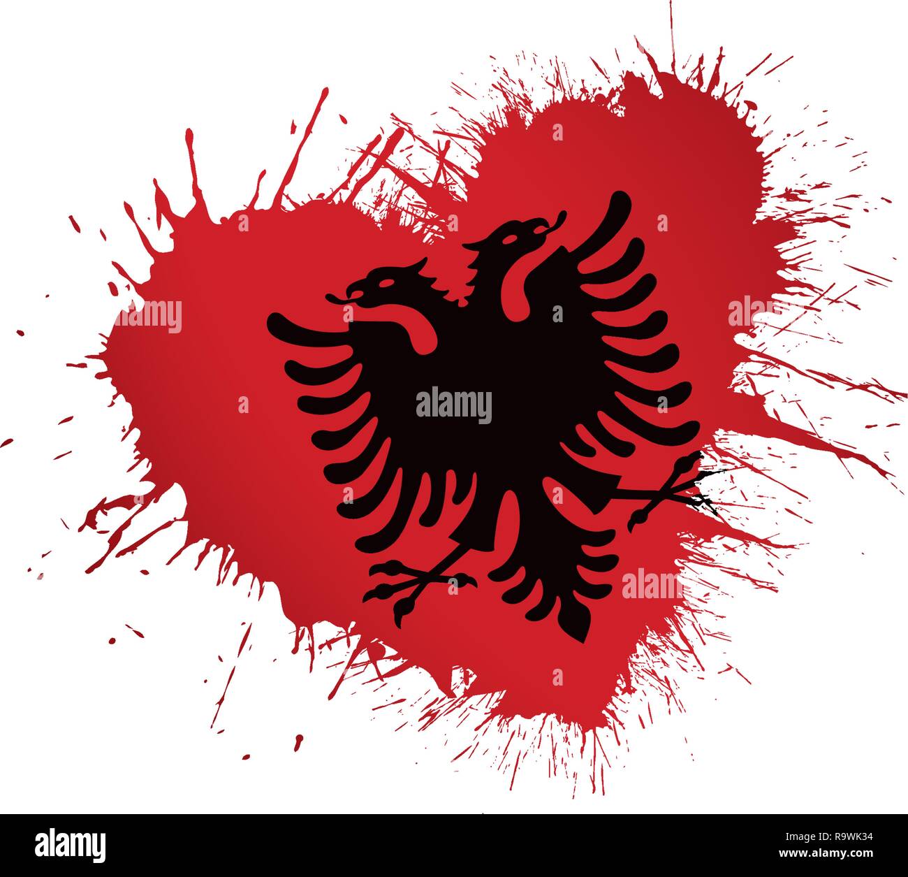 Albania flag, vector illustration on a white background Stock Vector ...