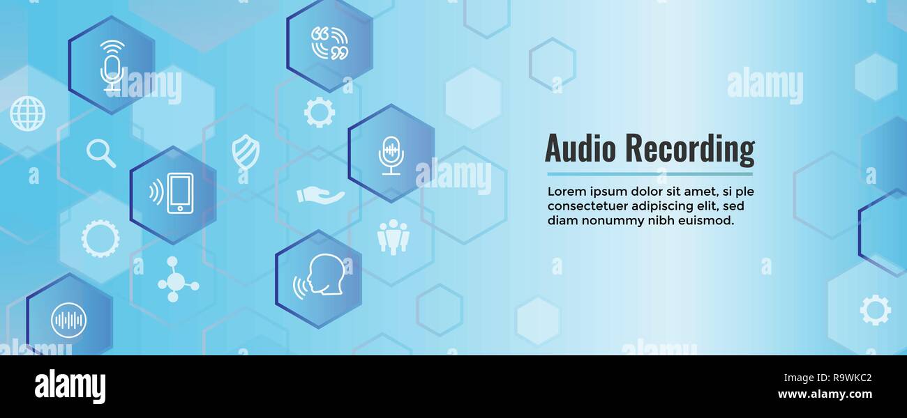Audio Recording / Voice Command Icon with Sound Wave Images Stock ...