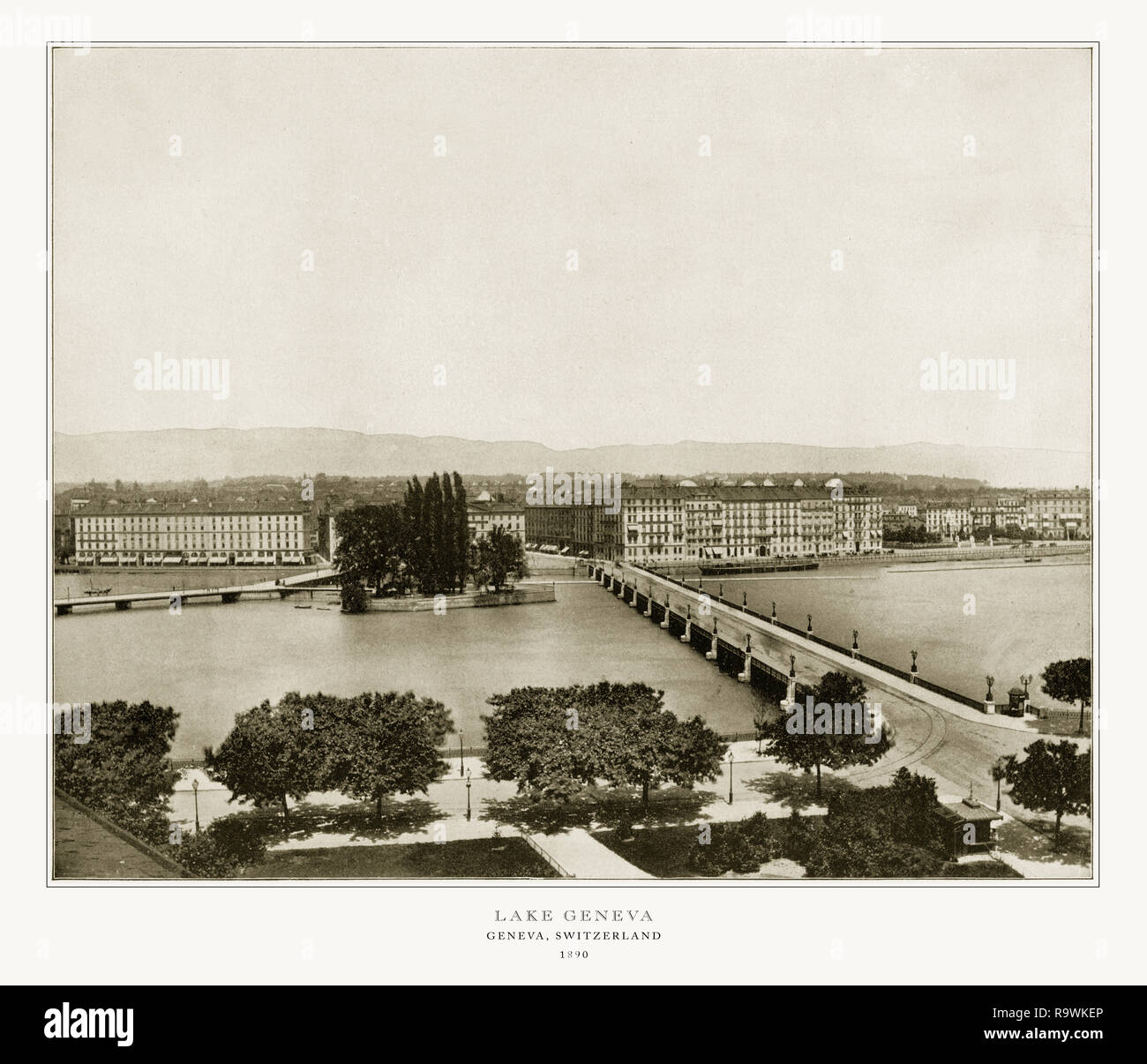 Geneva, Switzerland, Antique Swiss Photograph, 1893 Stock Photo - Alamy