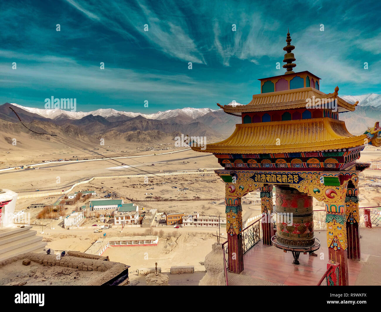 Aerial view of Leh from Spituk Monastery, India Stock Photo - Alamy