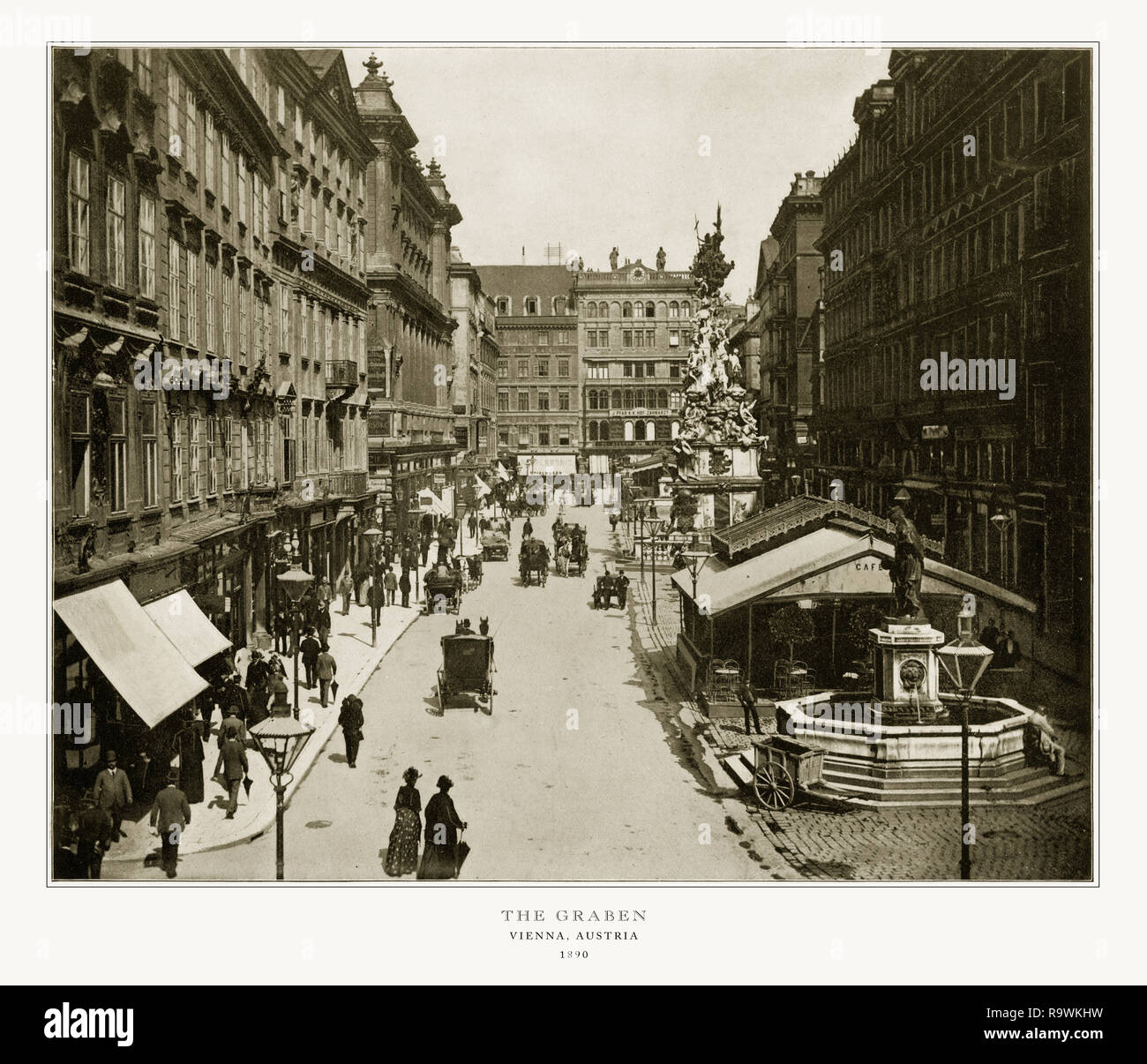 The Graben, Vienna, Austria, Antique Austria Photograph, 1893 Stock ...