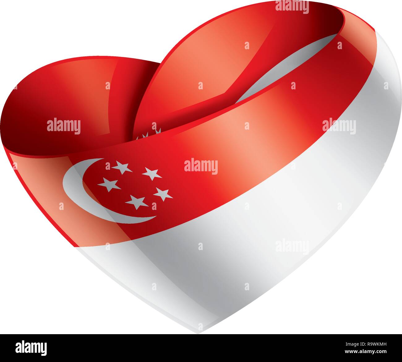 Singapore flag, vector illustration on a white background Stock Vector ...