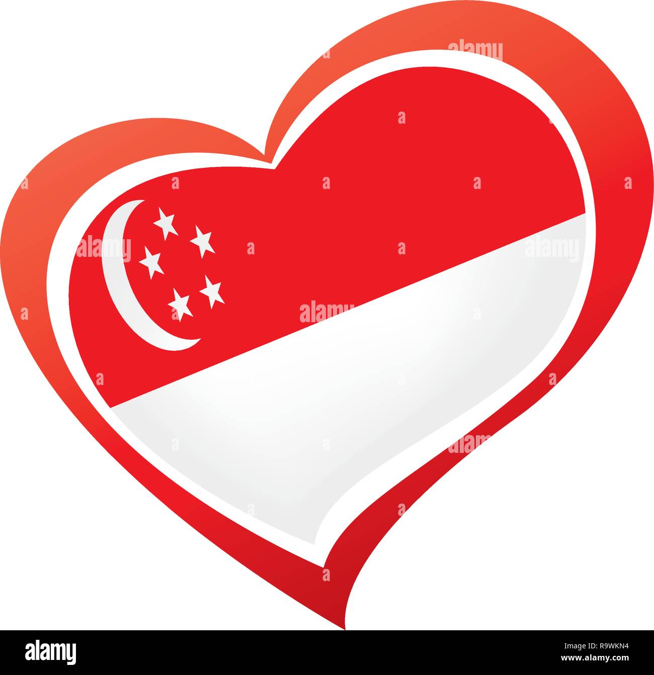 Singapore flag, vector illustration on a white background Stock Vector ...