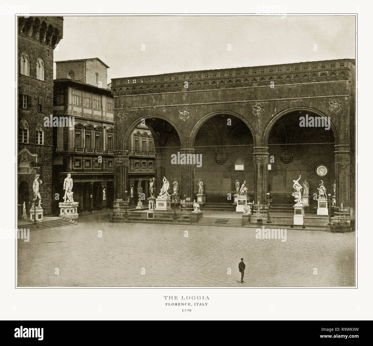 The Loggia, Florence, Italy, Antique Italian Photograph, 1893 Stock ...