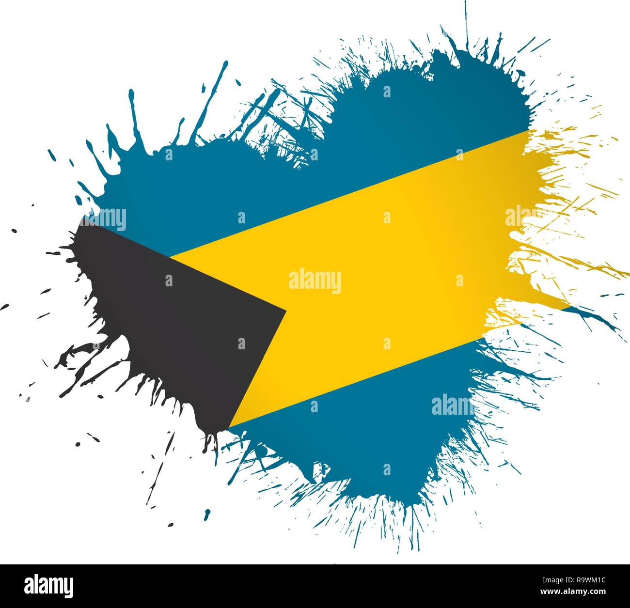 Bahamas flag, vector illustration on a white background Stock Vector ...