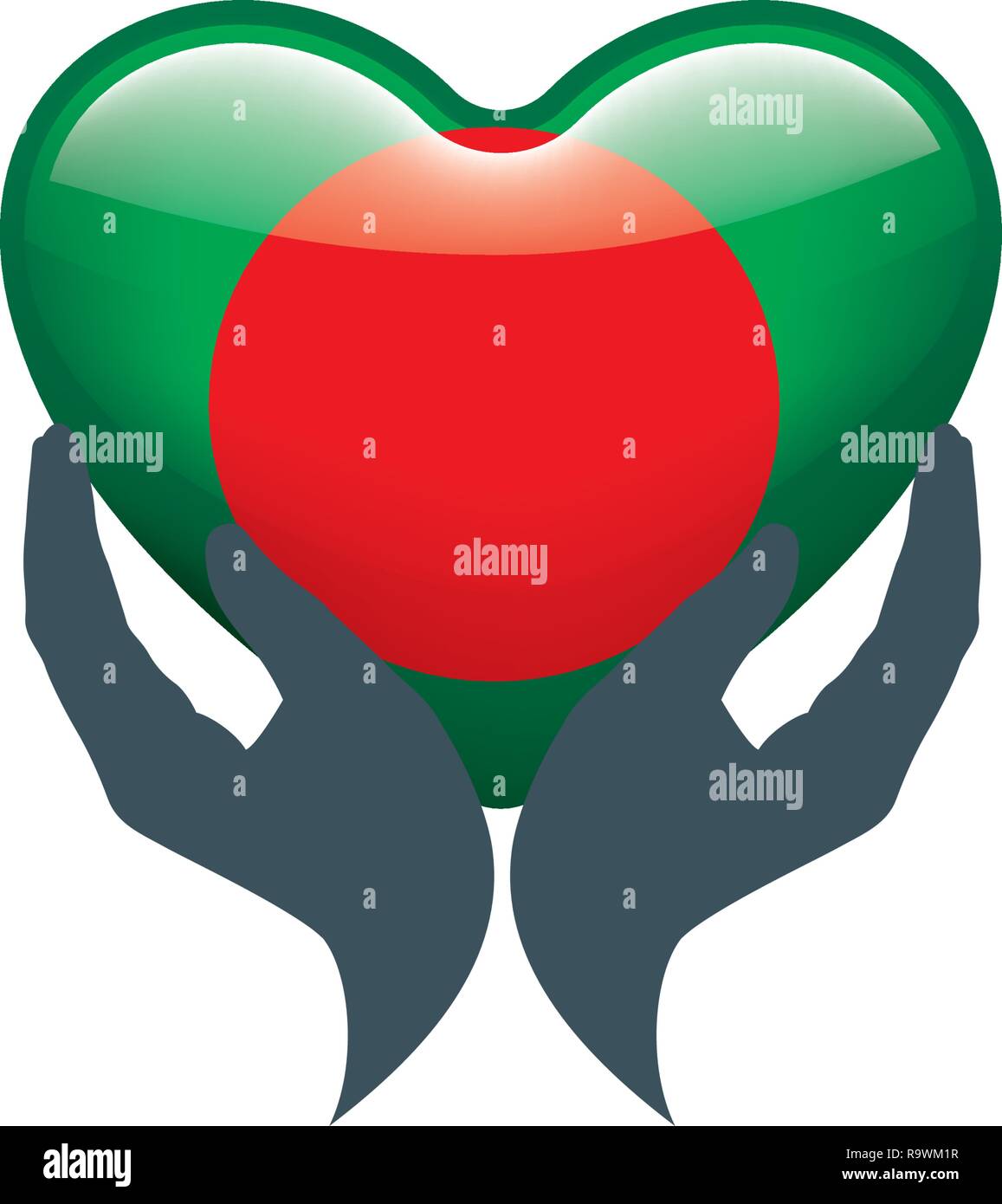 Bangladesh flag hand heart hi-res stock photography and images - Alamy