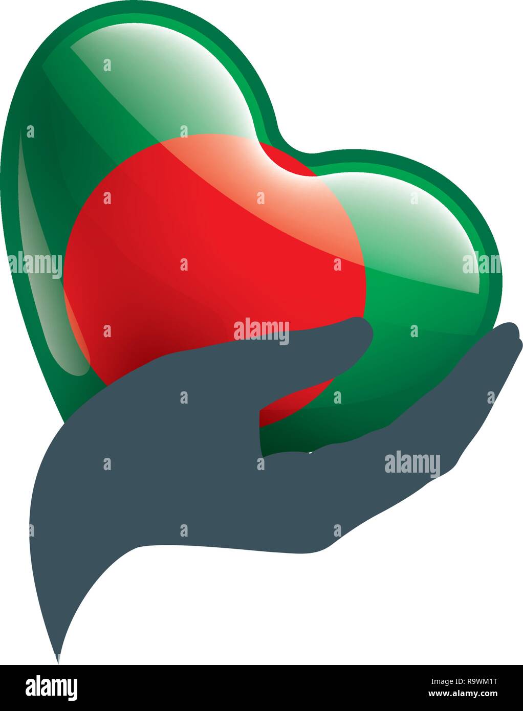 Bangladesh flag hand heart hi-res stock photography and images - Alamy