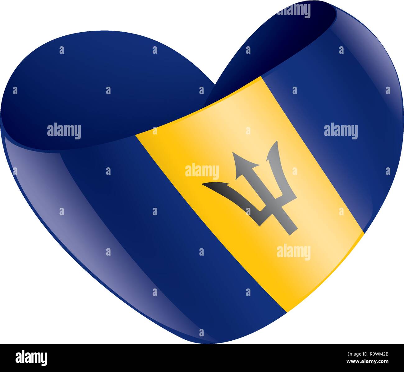 Barbados flag, vector illustration on a white background Stock Vector ...