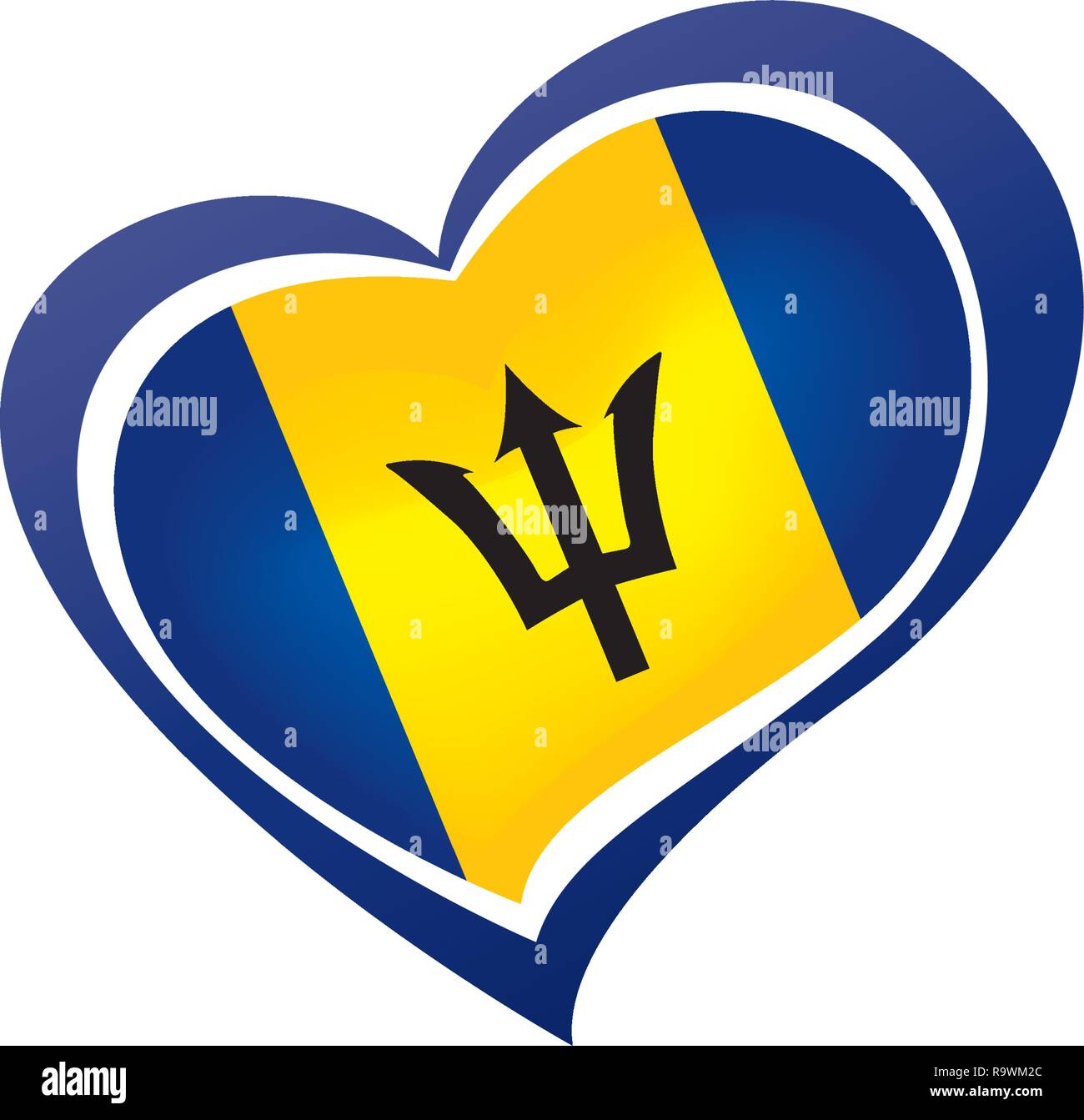 Barbados flag, vector illustration on a white background Stock Vector ...