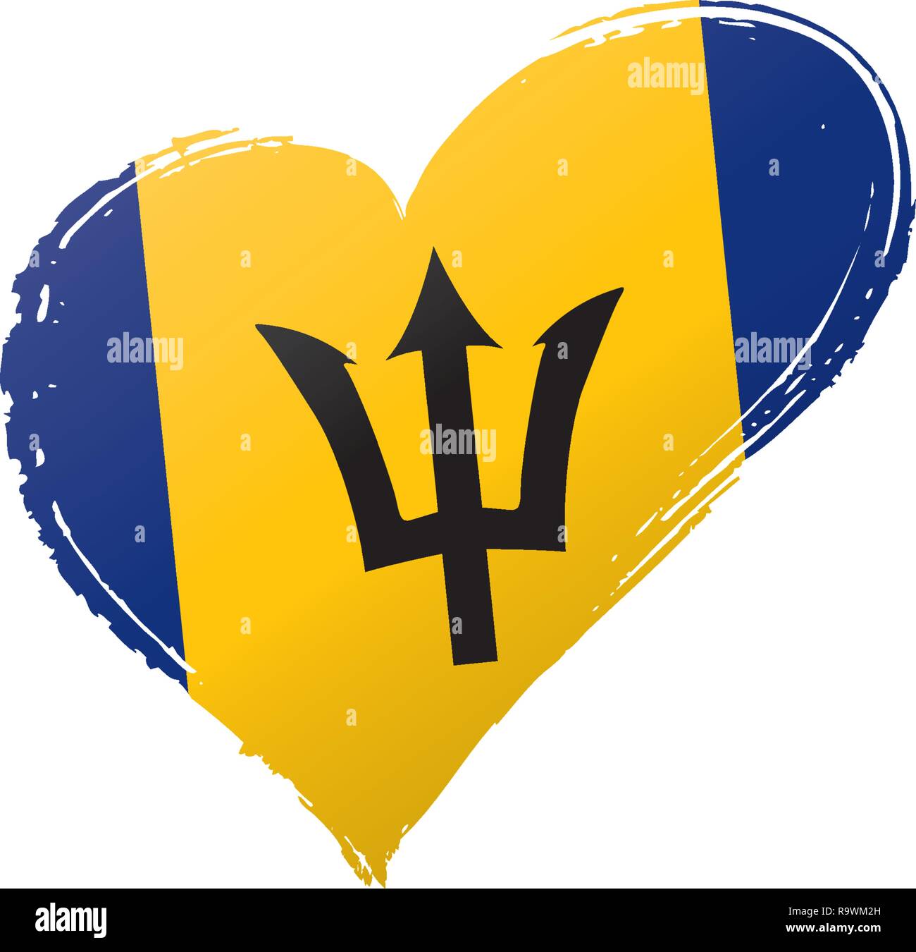 Barbados flag, vector illustration on a white background Stock Vector ...