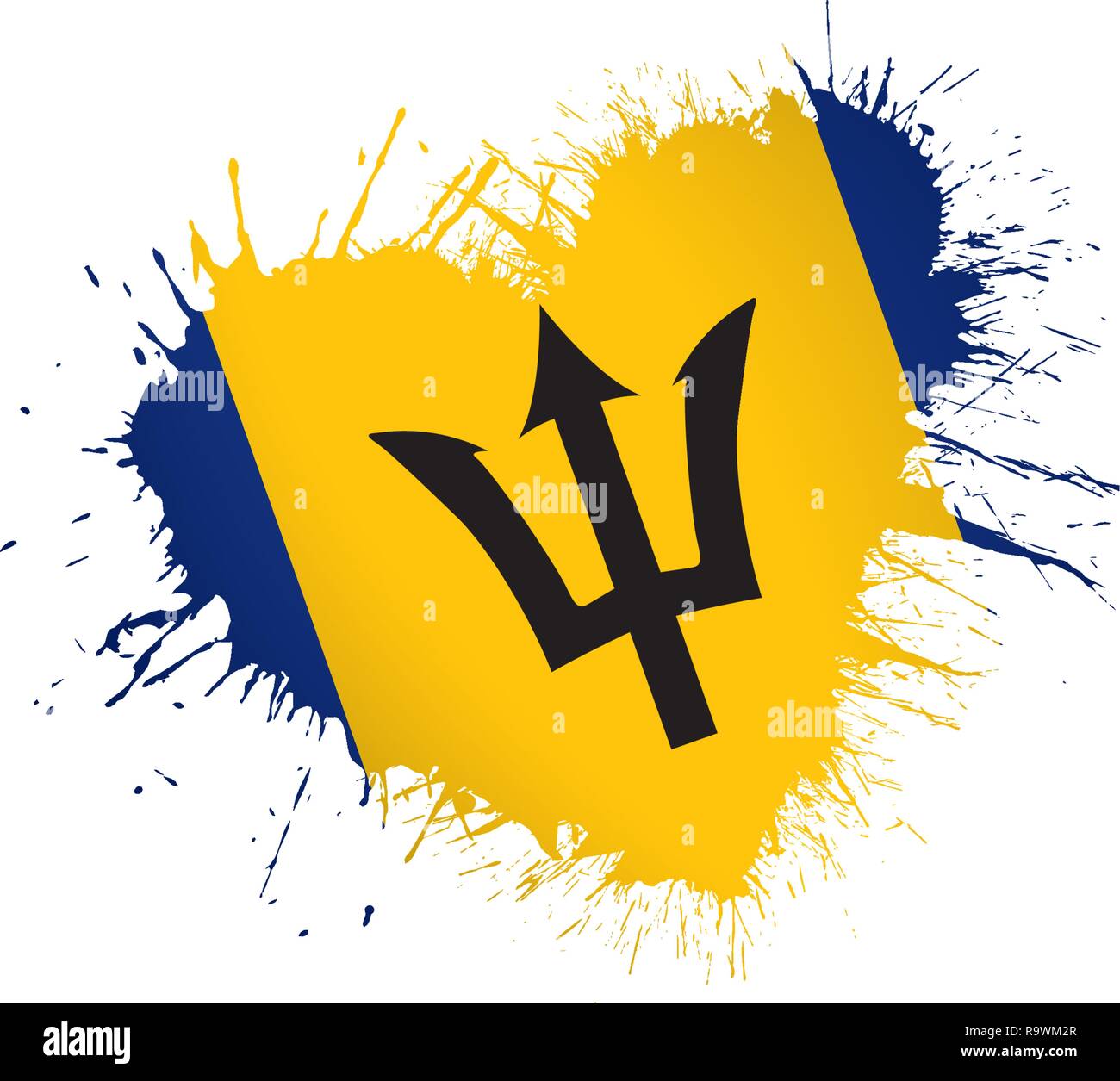 Barbados flag, vector illustration on a white background Stock Vector ...