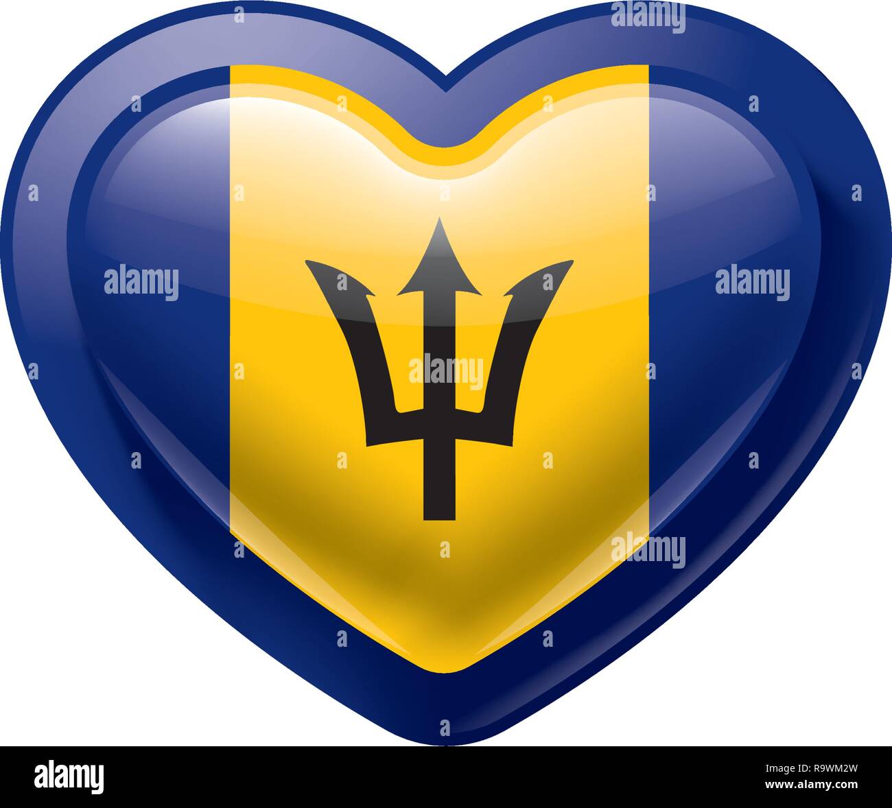 Barbados flag, vector illustration on a white background Stock Vector ...