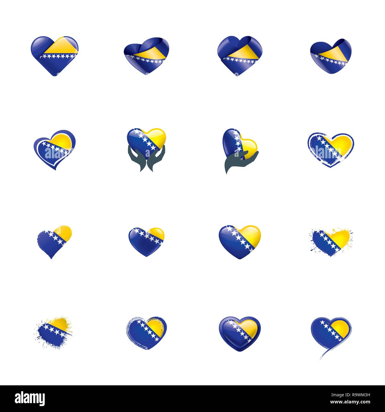 Bosnia and Herzegovina flag, vector illustration on a white background ...