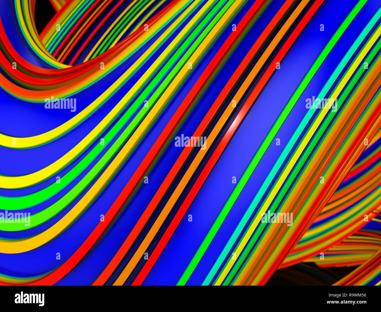Colors lines formed abstract background. 3D illustration Stock Photo ...