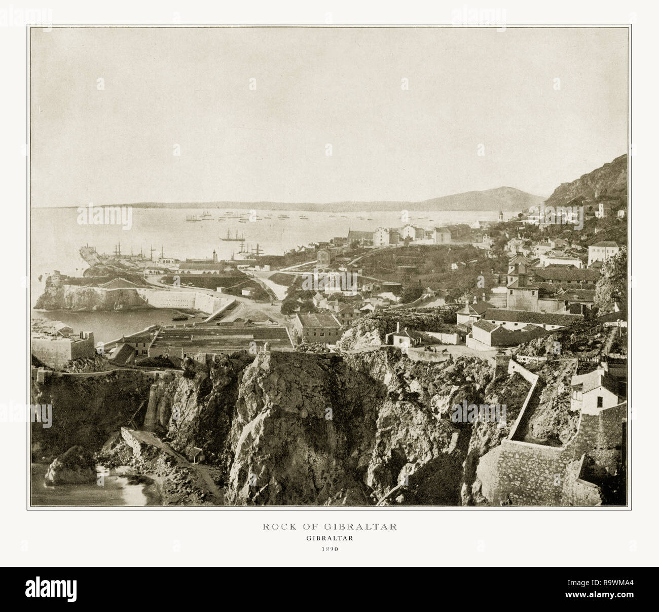 Gibraltar, Spain, Antique Spanish Photograph, 1893 Stock Photo - Alamy