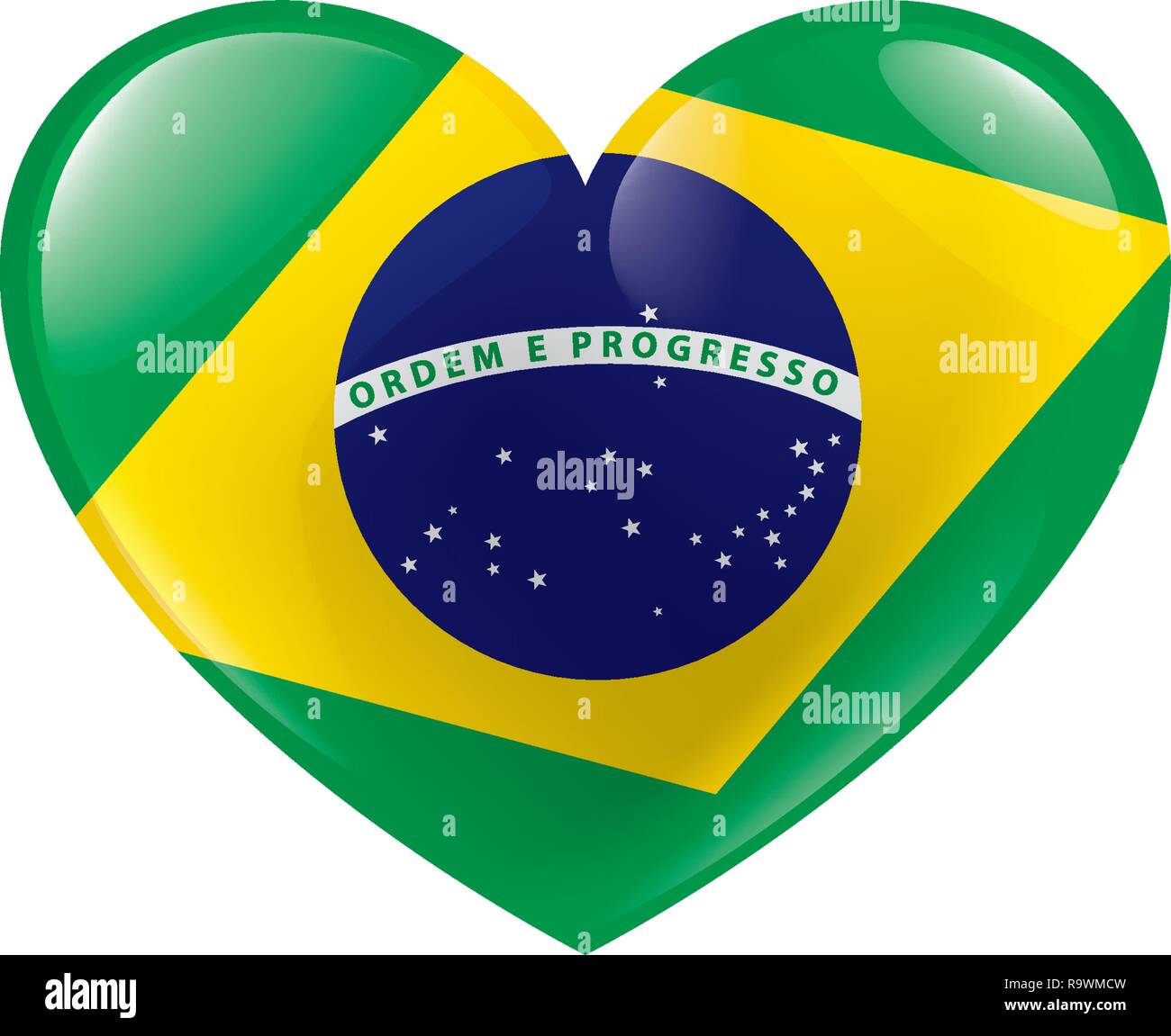 Brazil flag, vector illustration on a white background Stock Vector ...