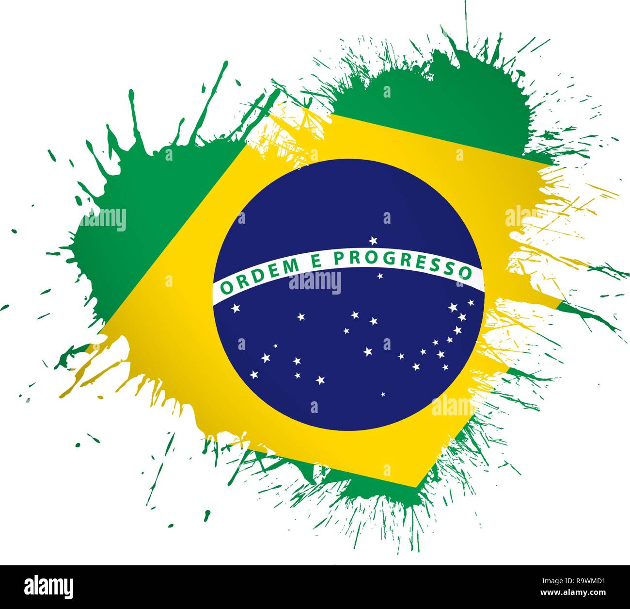 Brasil flag on old background Stock Vector Images - Alamy