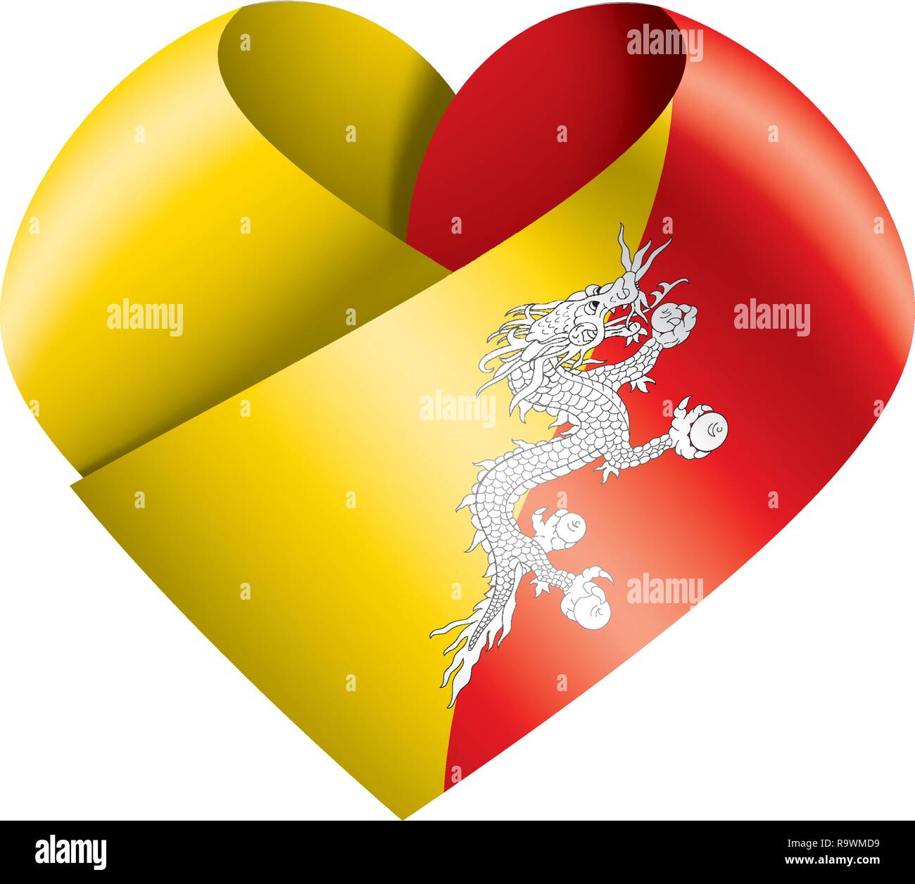 Bhutan flag, vector illustration on a white background Stock Vector ...