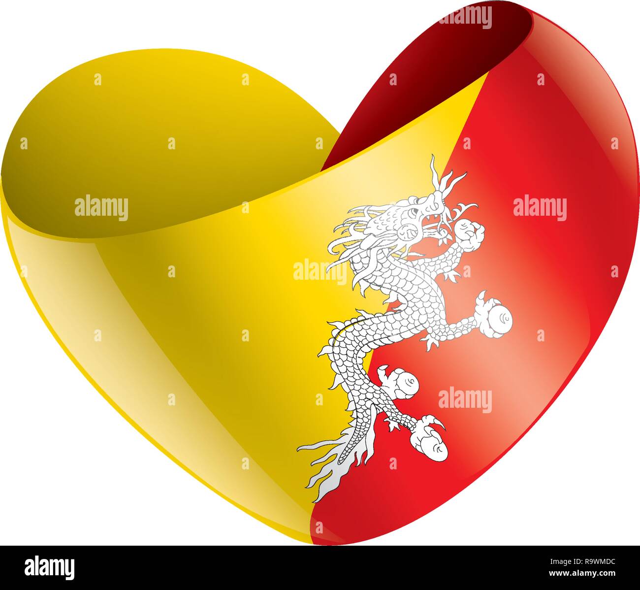 Bhutan flag, vector illustration on a white background Stock Vector ...