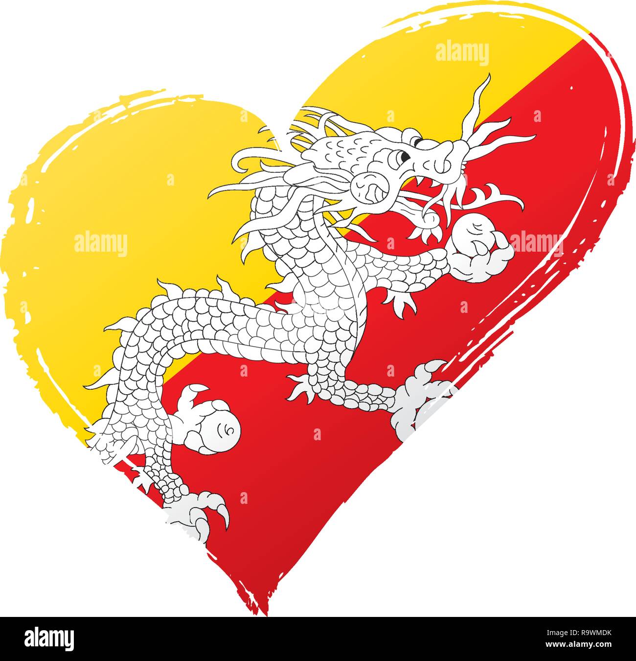 Bhutan flag, vector illustration on a white background Stock Vector ...