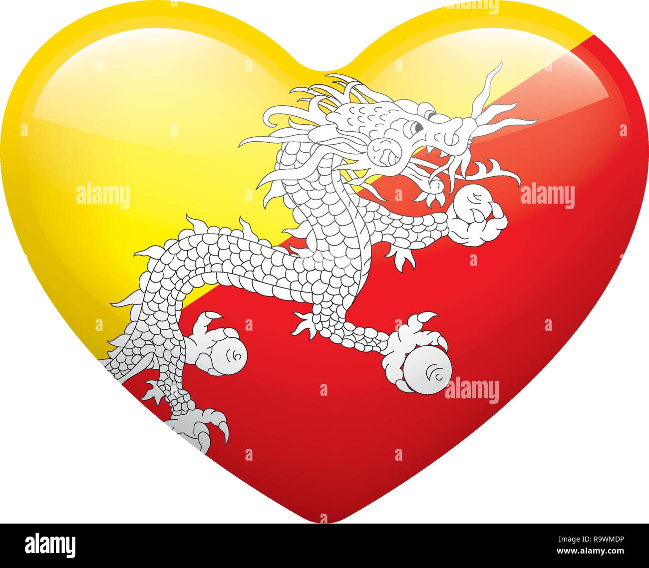 Bhutan flag, vector illustration on a white background Stock Vector ...