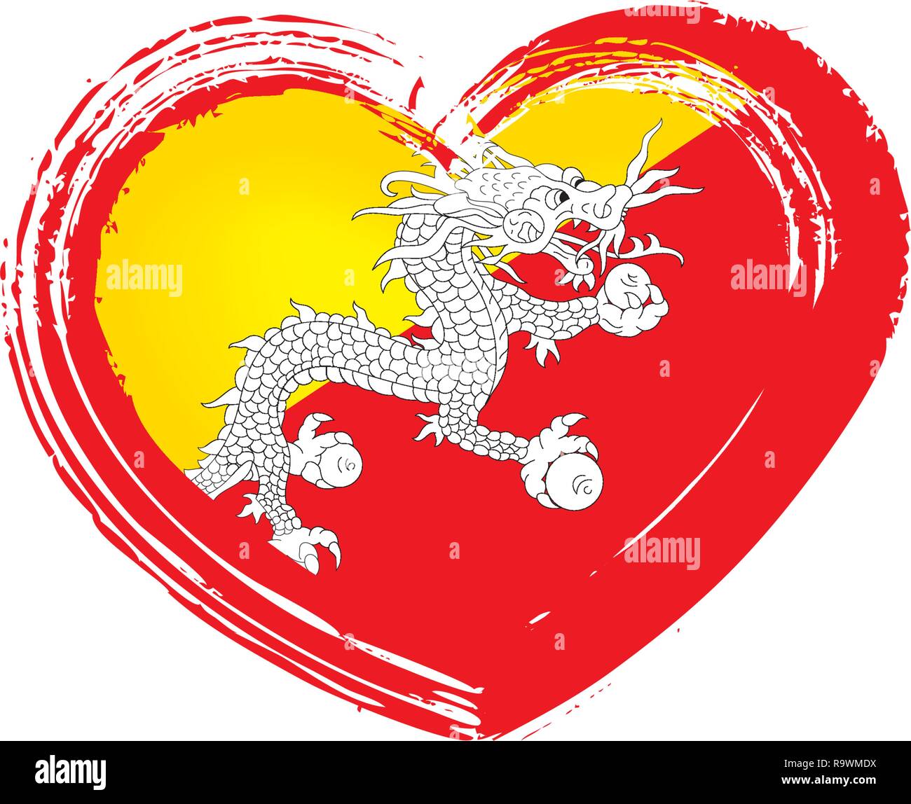 Bhutan flag, vector illustration on a white background Stock Vector ...