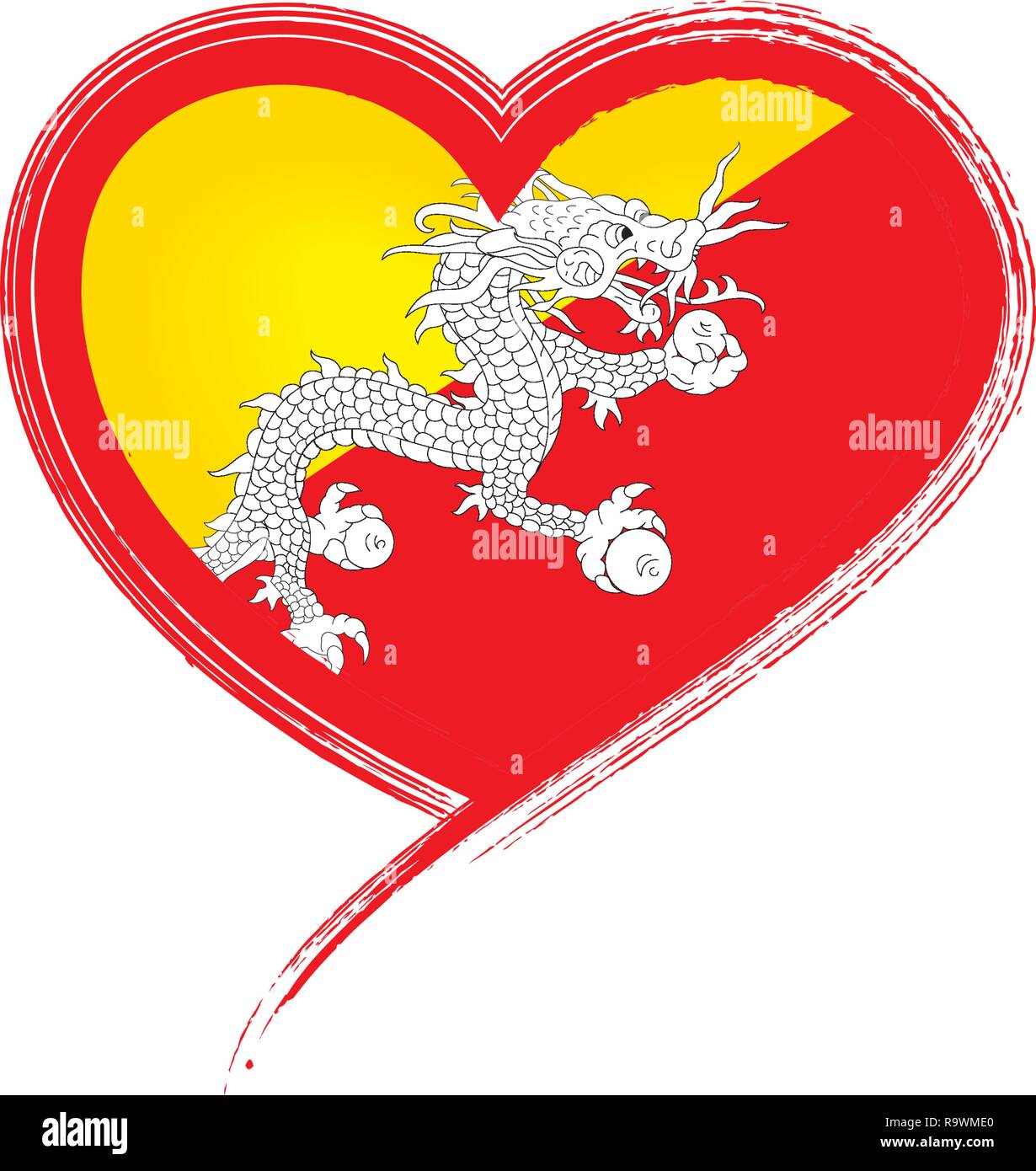 Bhutan flag, vector illustration on a white background Stock Vector ...