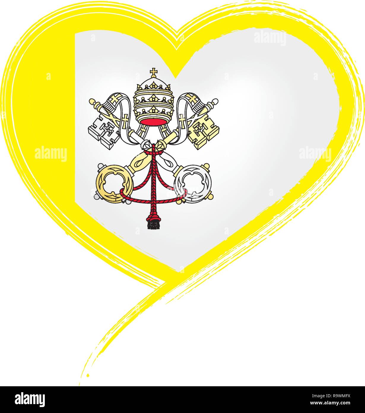 Vatican flag, vector illustration on a white background Stock Vector ...