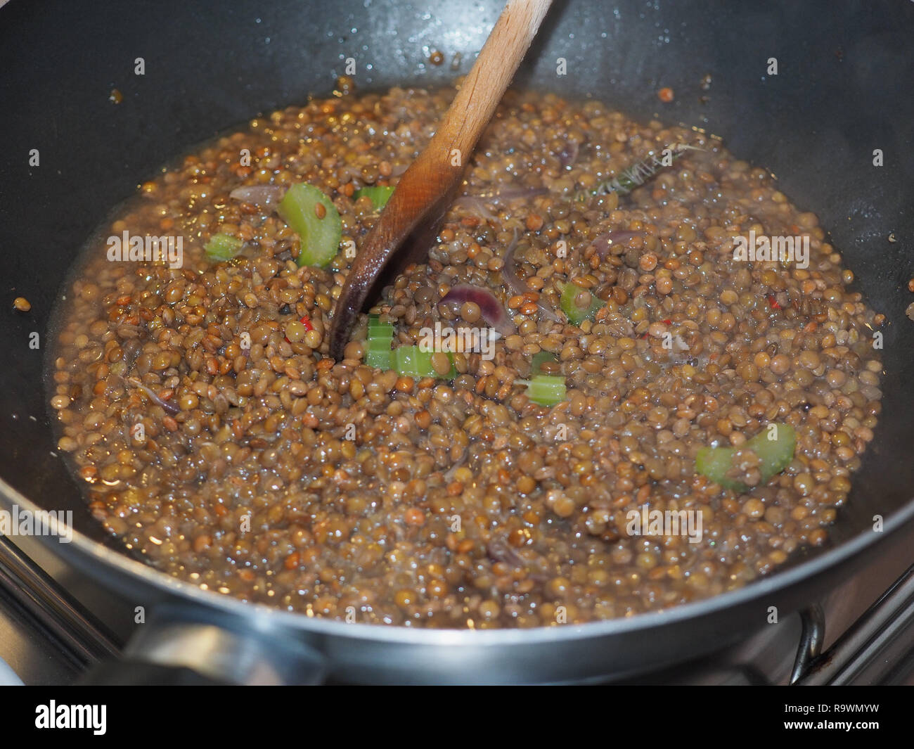 cooking lentils pulse legumes vegetables vegetarian food Stock Photo ...