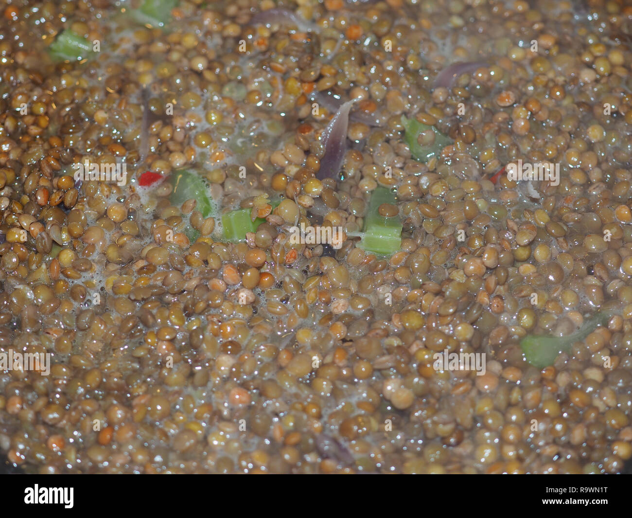 cooking lentils pulse legumes vegetables vegetarian food Stock Photo ...