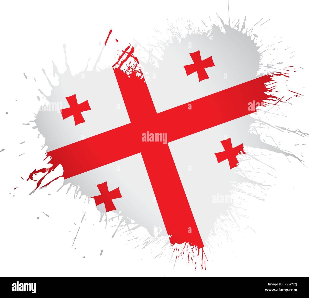 Georgia flag, vector illustration on a white background Stock Vector ...