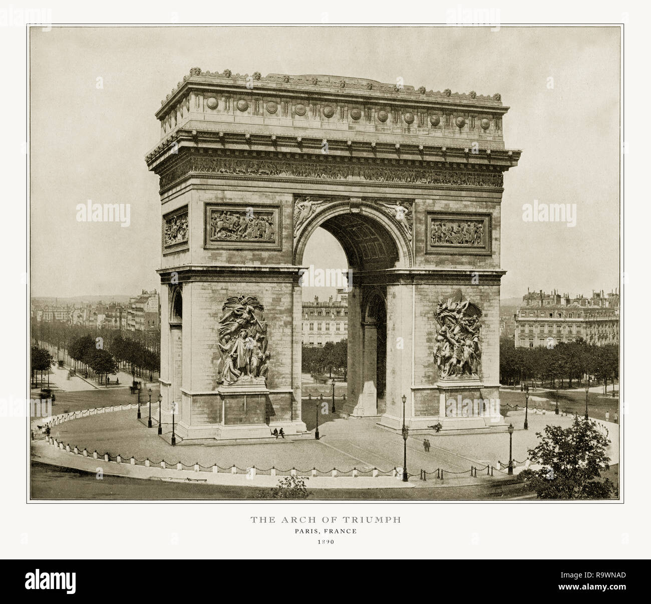 Arch of Triumph, Paris, France, Antique Paris Photograph, 1893 Stock ...