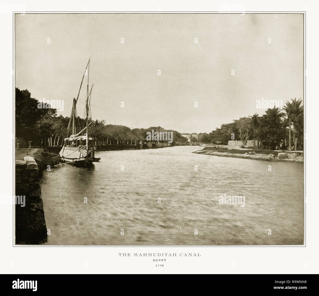 The Mahmudiyah Canal, Alexandria, Egypt, Antique Egypt Photograph, 1893 ...