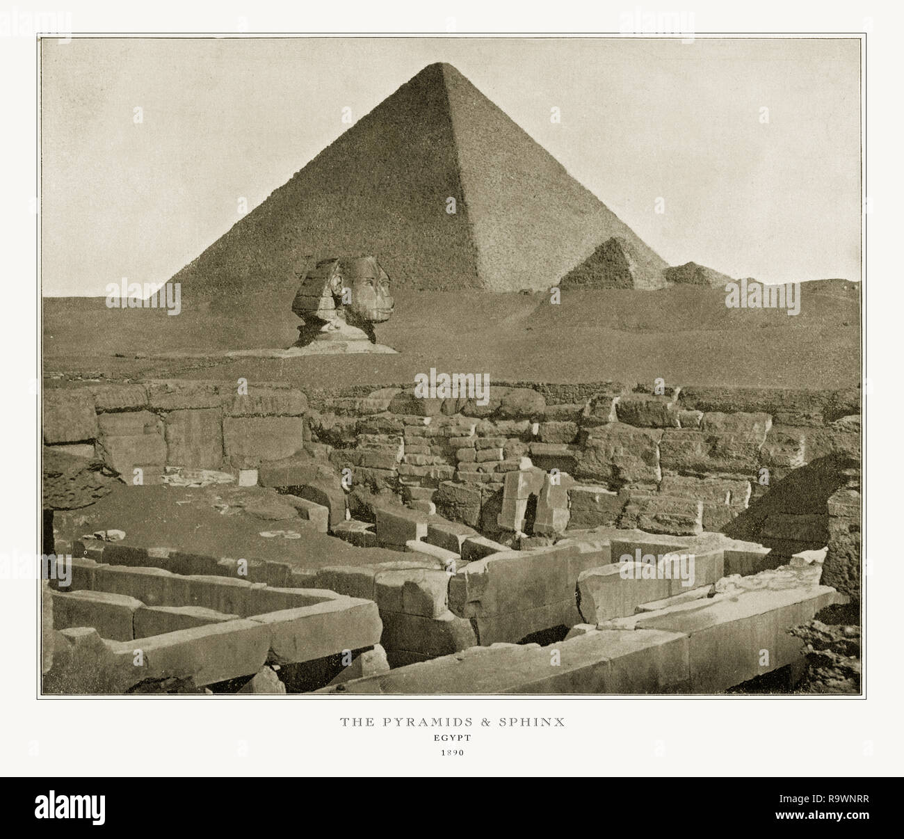The Pyramids and Sphinx, Cairo, Egypt, Antique Egypt Photograph, 1893 ...