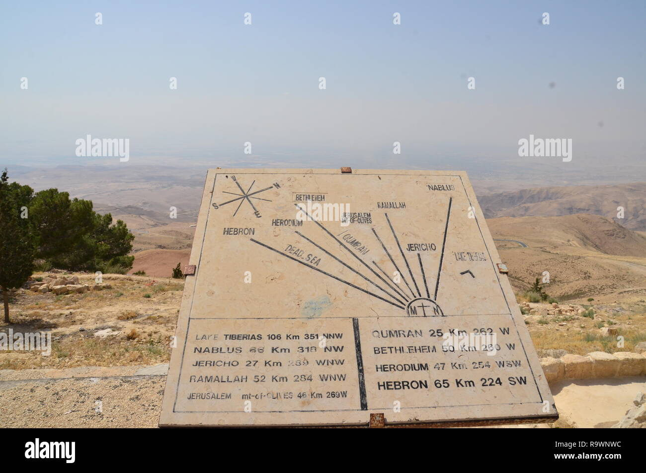 View from Mount Nebu looking towards Israel and Palestine. A place ...