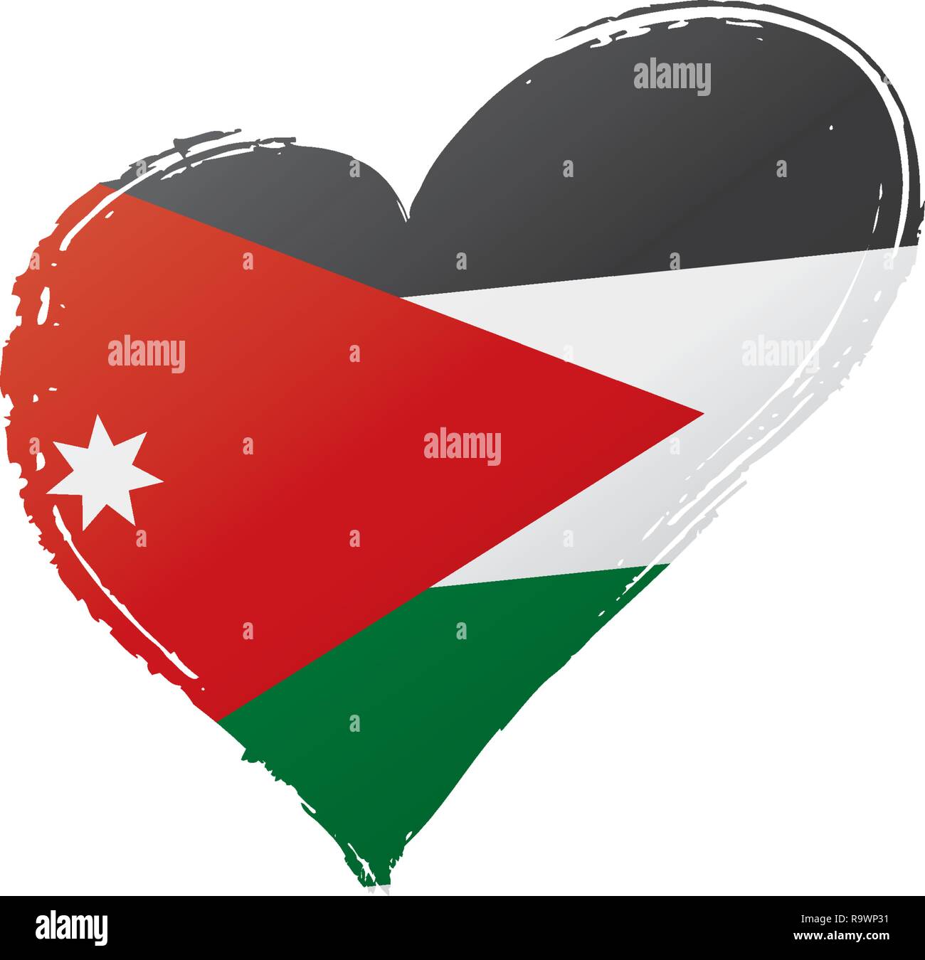 Jordan flag, vector illustration on a white background Stock Vector ...