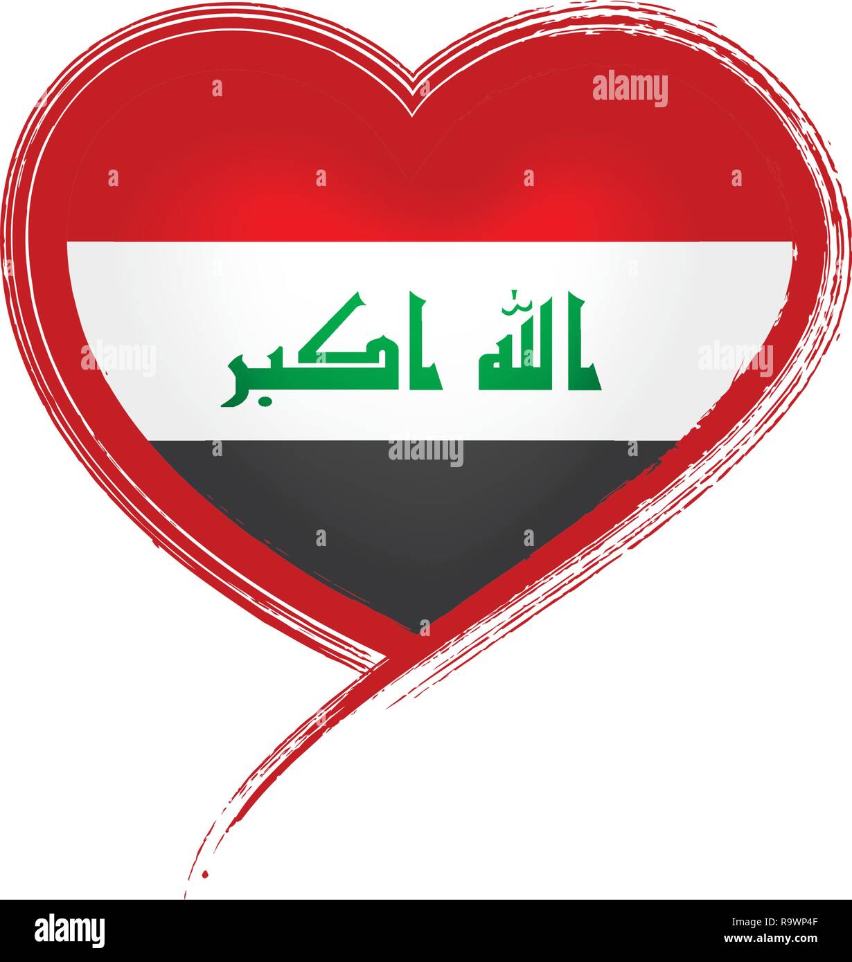 Iraqi flag, vector illustration on a white background Stock Vector ...