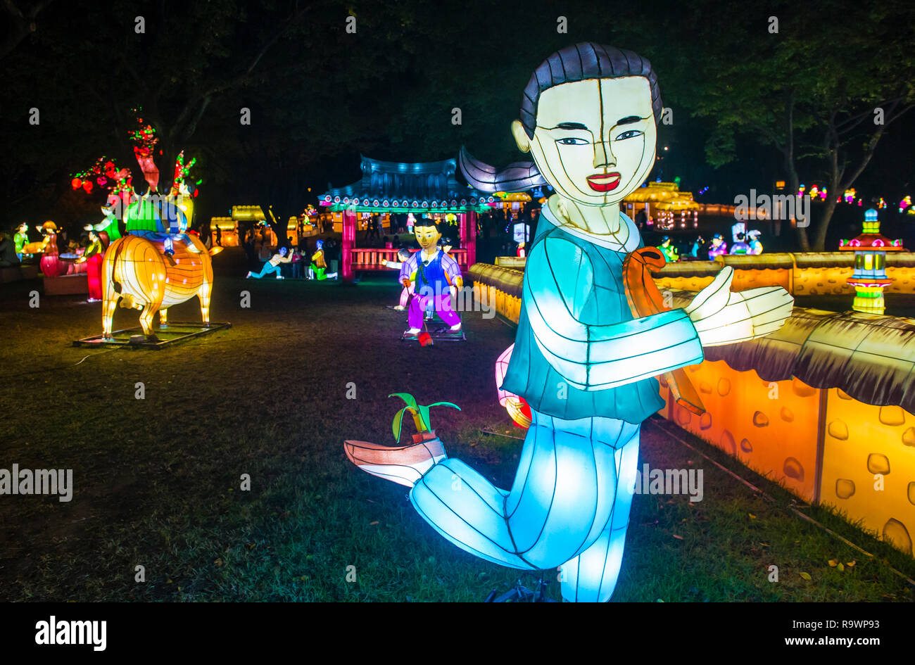 Colorful lantern decoration during the Jinju Lantern Festival in Jinju ...