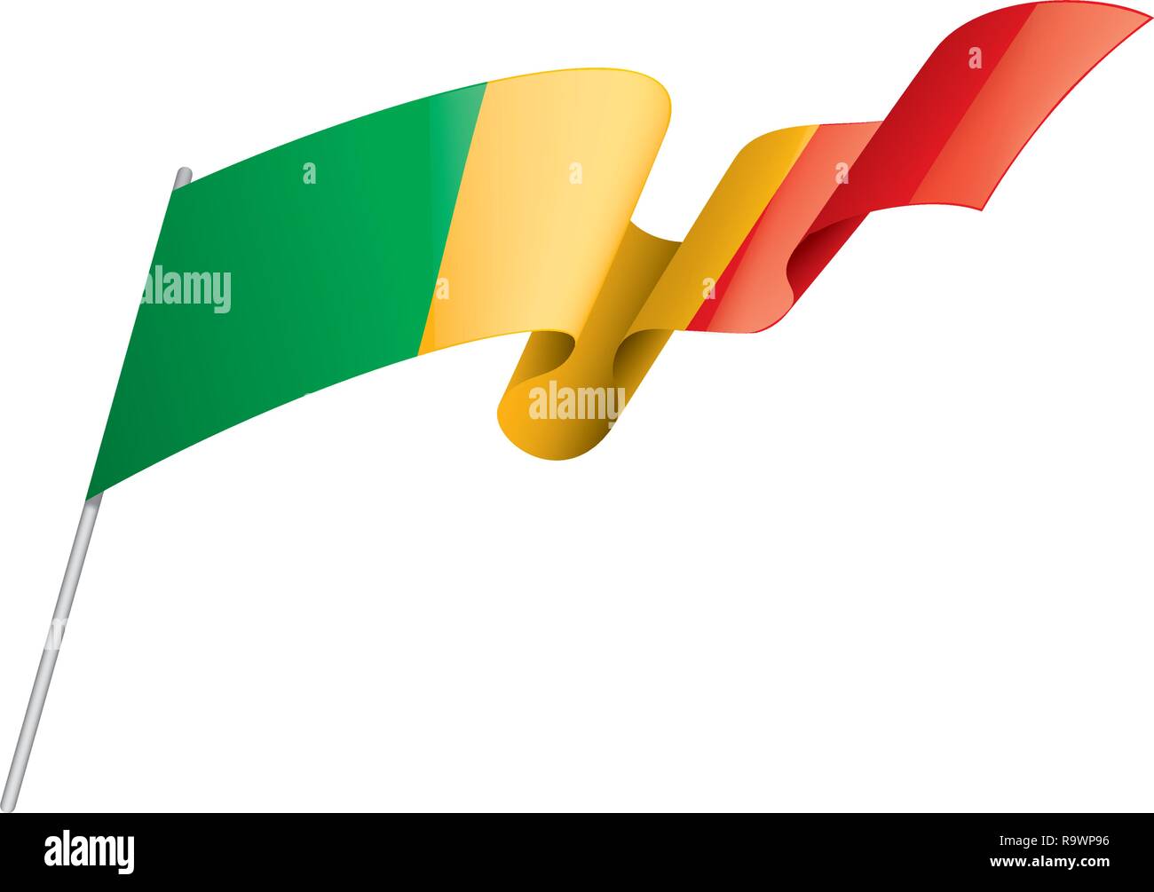 Mali flag, vector illustration on a white background Stock Vector Image ...