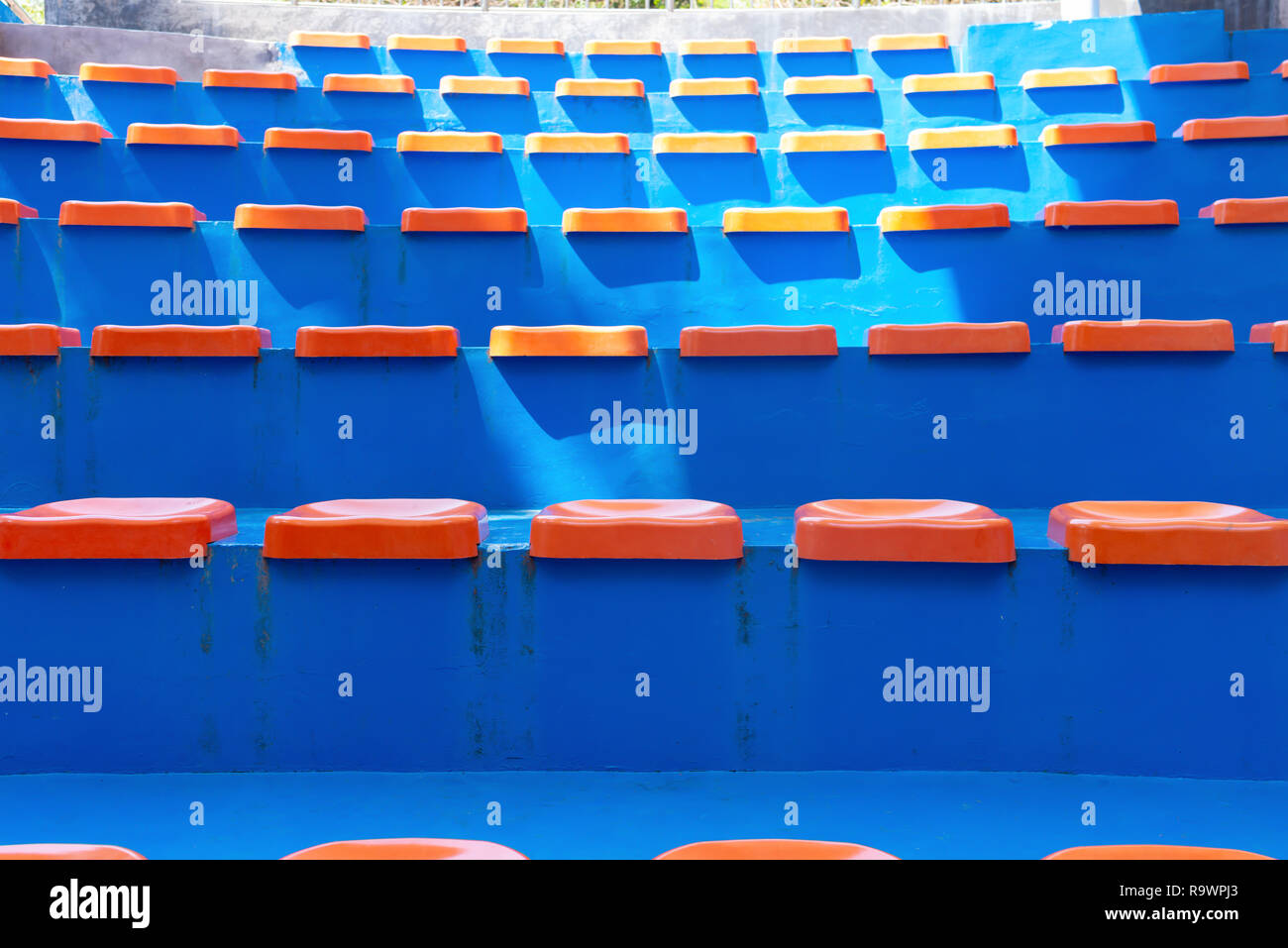 lines of blue stadium seats Stock Photo - Alamy