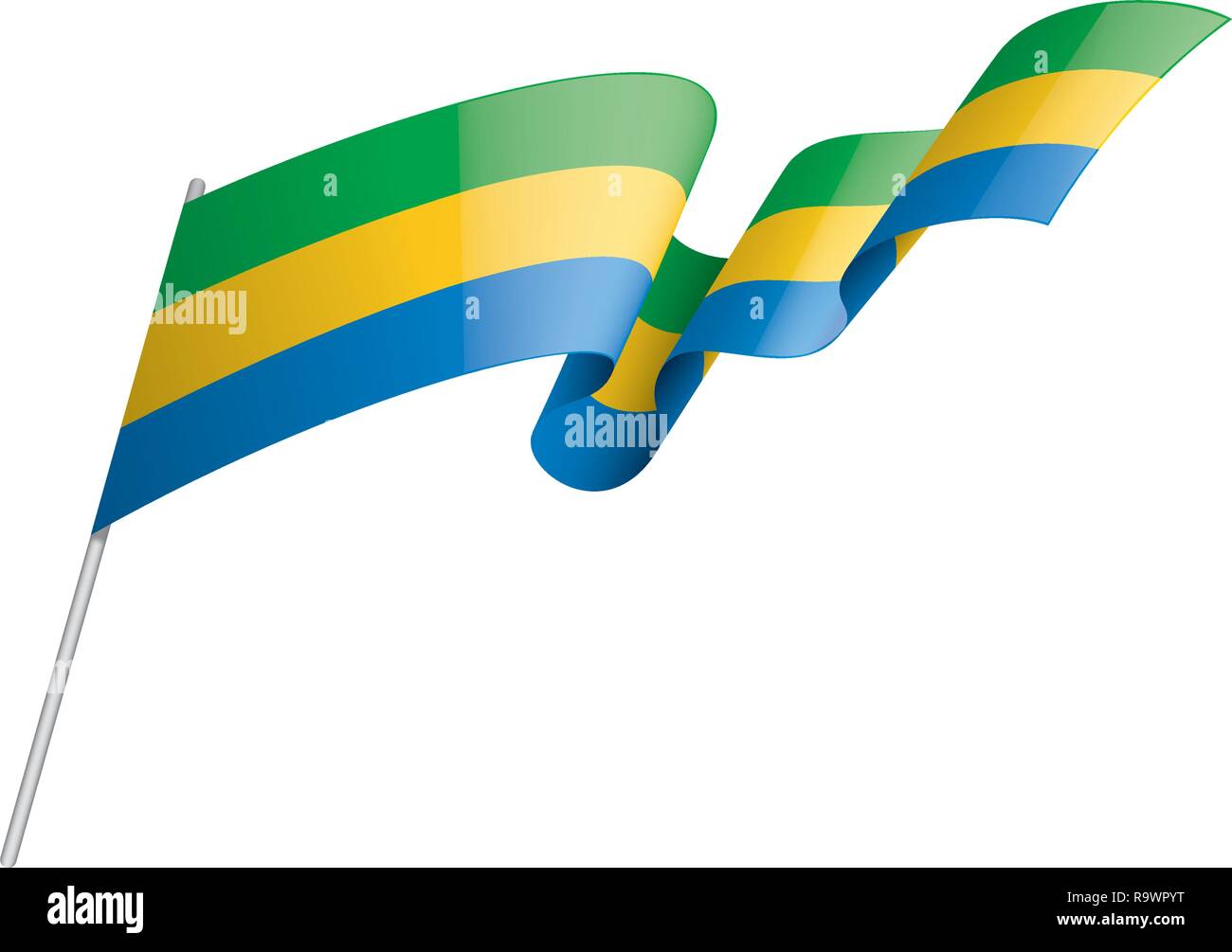 Gabon flag, vector illustration on a white background Stock Vector ...