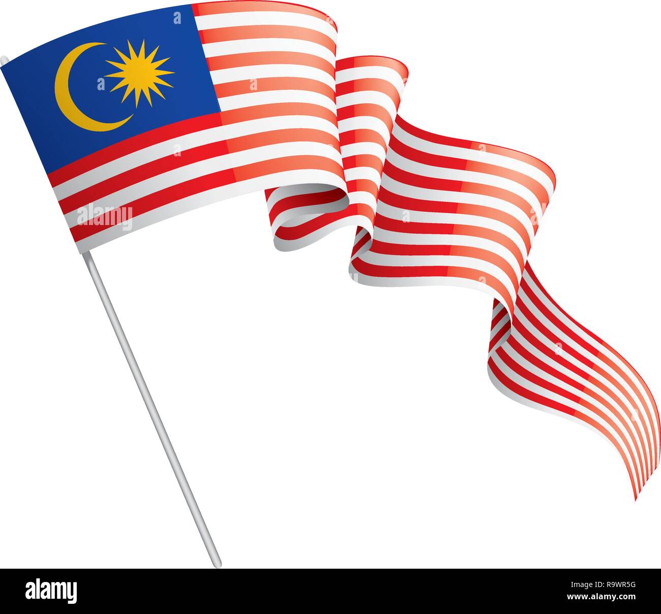 Malaysia flag, vector illustration on a white background Stock Vector ...